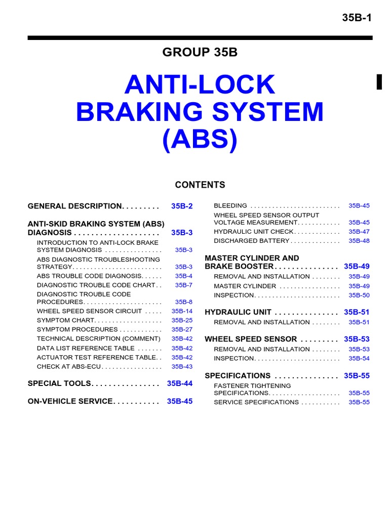 Anti-Lock Braking System (Abs) | PDF | Anti Lock Braking System | Power ...