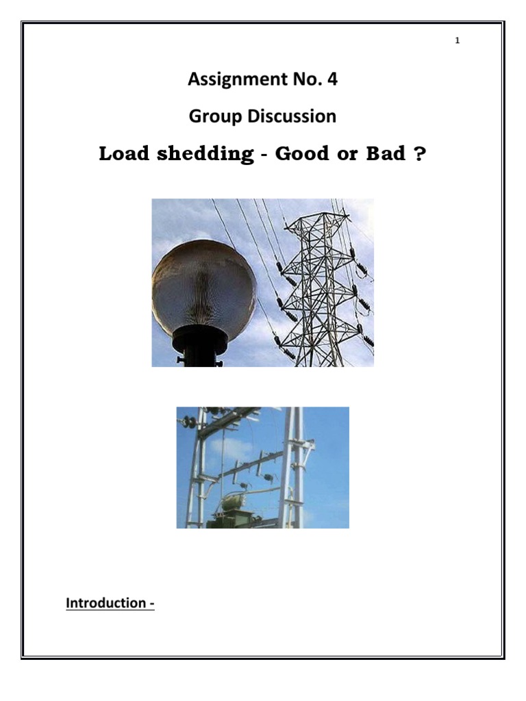 Group Discussion On Load Shedding - Good or Bad | PDF | Electric Power ...