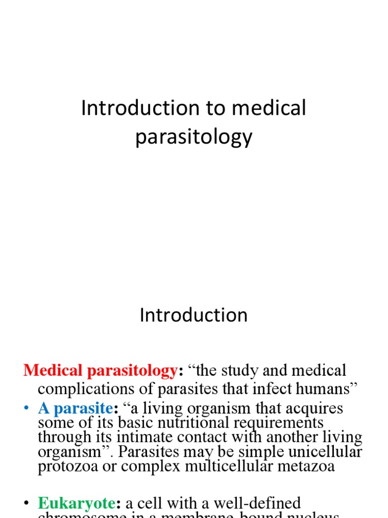 Introduction To Medical Parasitology | PDF | Parasitism | Transmission ...