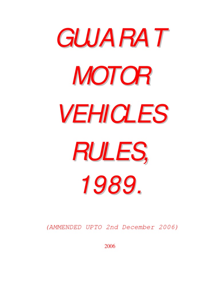 GMV Rules 1989 | PDF | Driver's License | Driving
