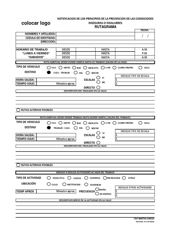 Formato de Rutagrama | PDF