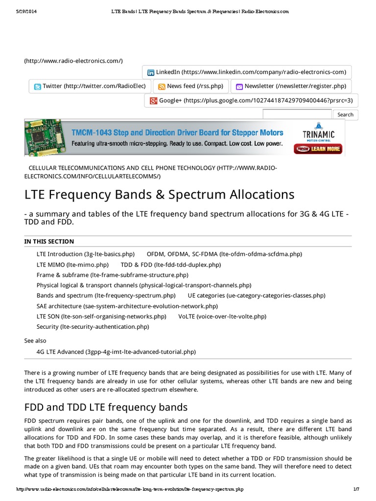 LTE Bands _ LTE Frequency Bands Spectrum & Frequencies _ Radio ...