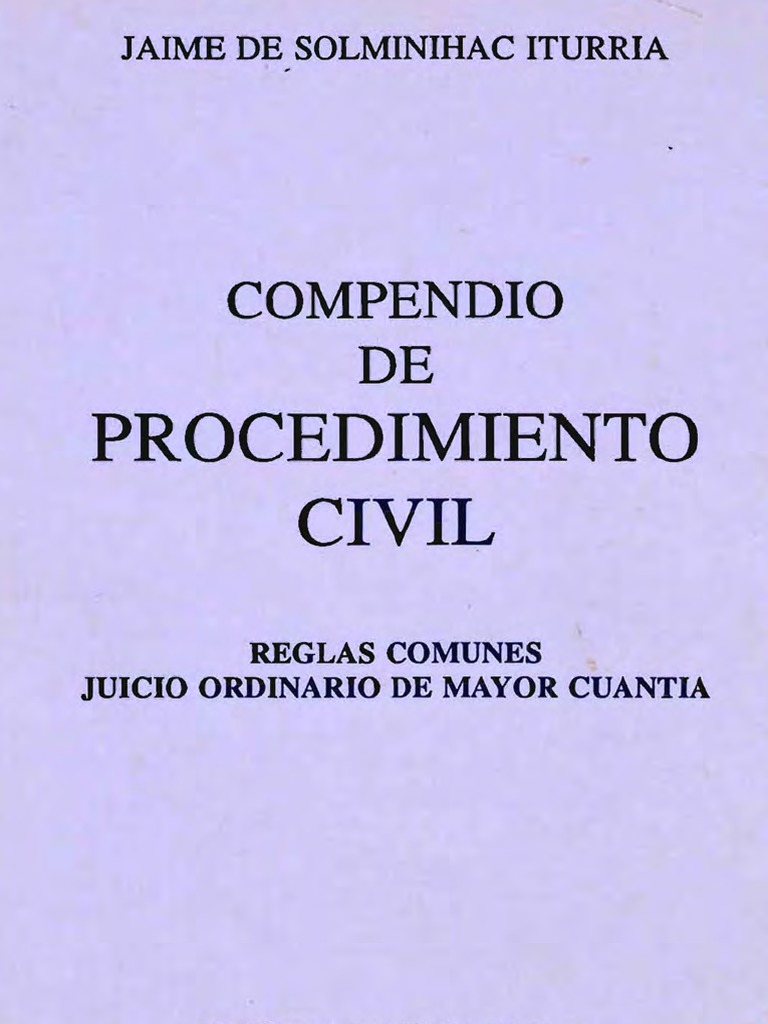 Compendio de Procedimiento Civil. | PDF | Procedimiento Civil | Ley ...
