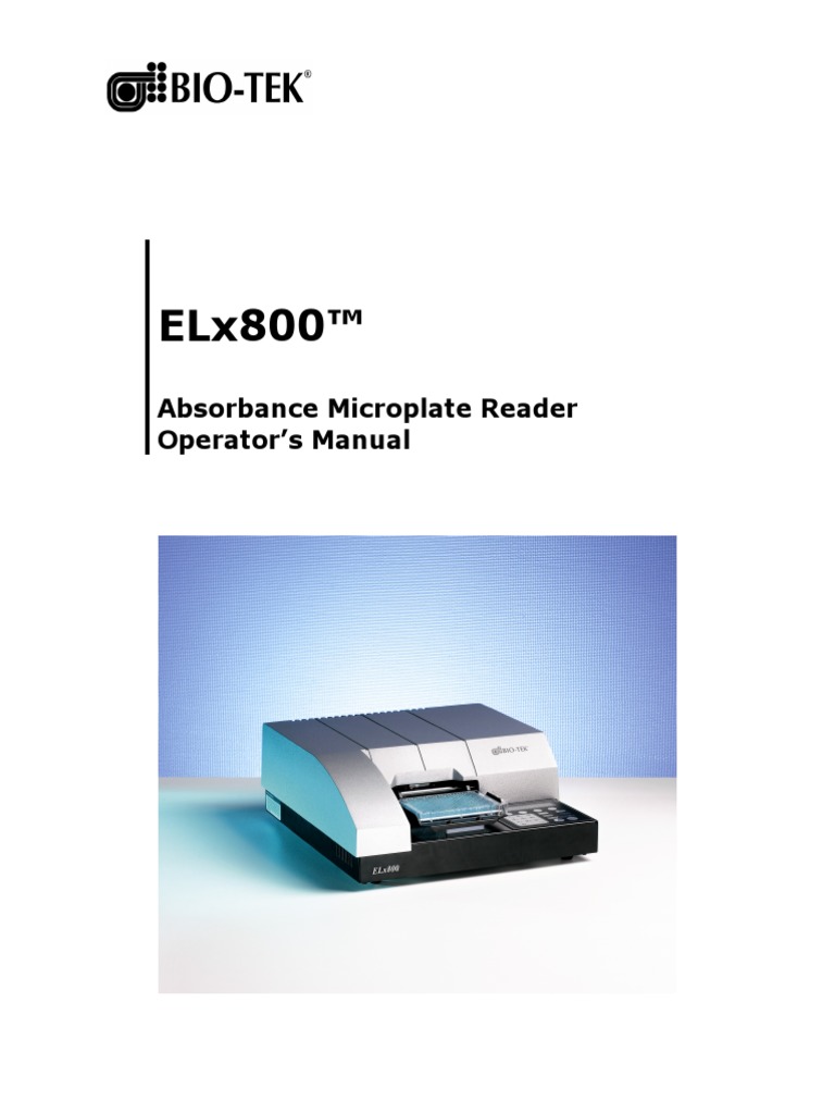 Manual Biotek ELx800 Lector ELISA | PDF | Microtiter Plate ...