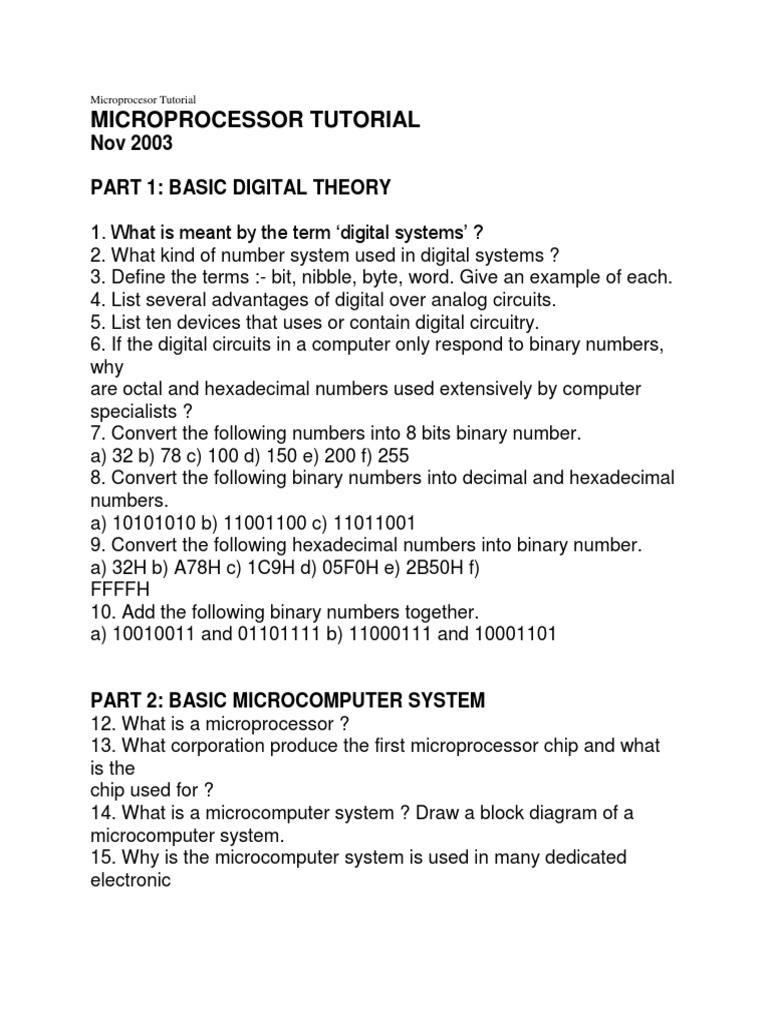 8085 Microprocesor Tutorial | PDF | Instruction Set | Central Processing Unit