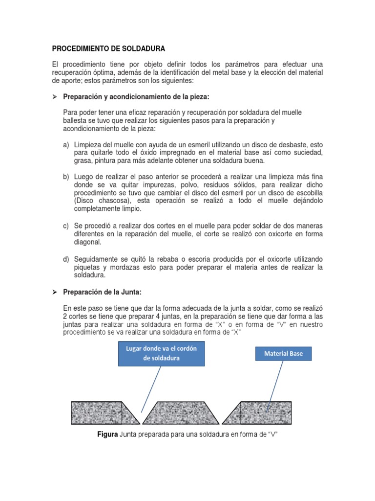 Procedimiento de Soldadura | PDF | Metalurgia | Soldadura