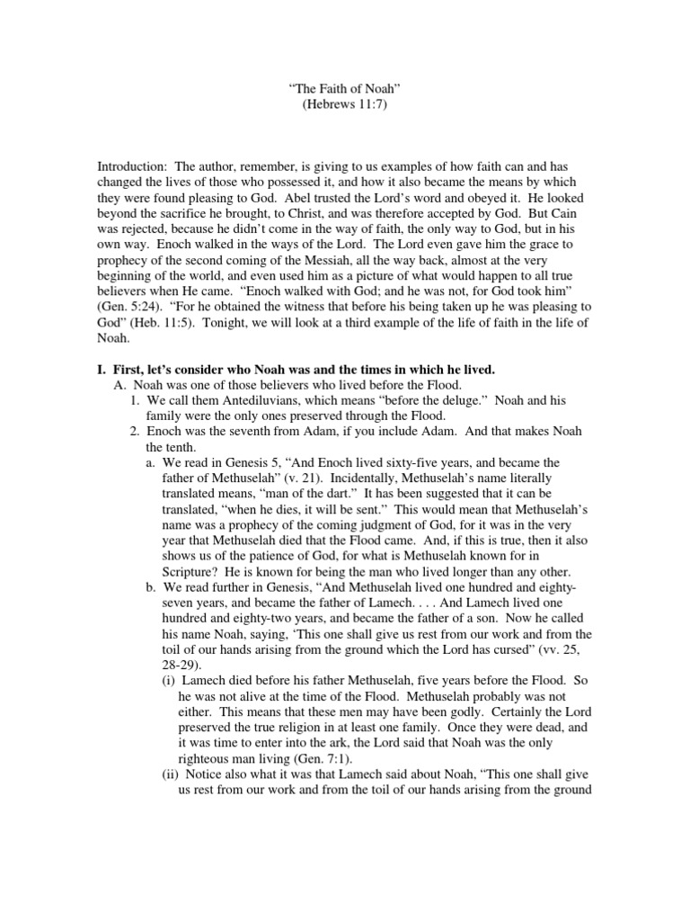 The Faith of Noah | PDF | Noah | Genesis Flood Narrative