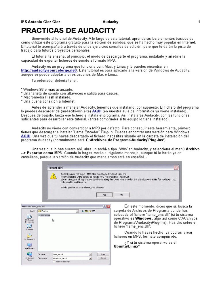 Practicas de Audacity | Descargar gratis PDF | Point and Click | Software del sistema
