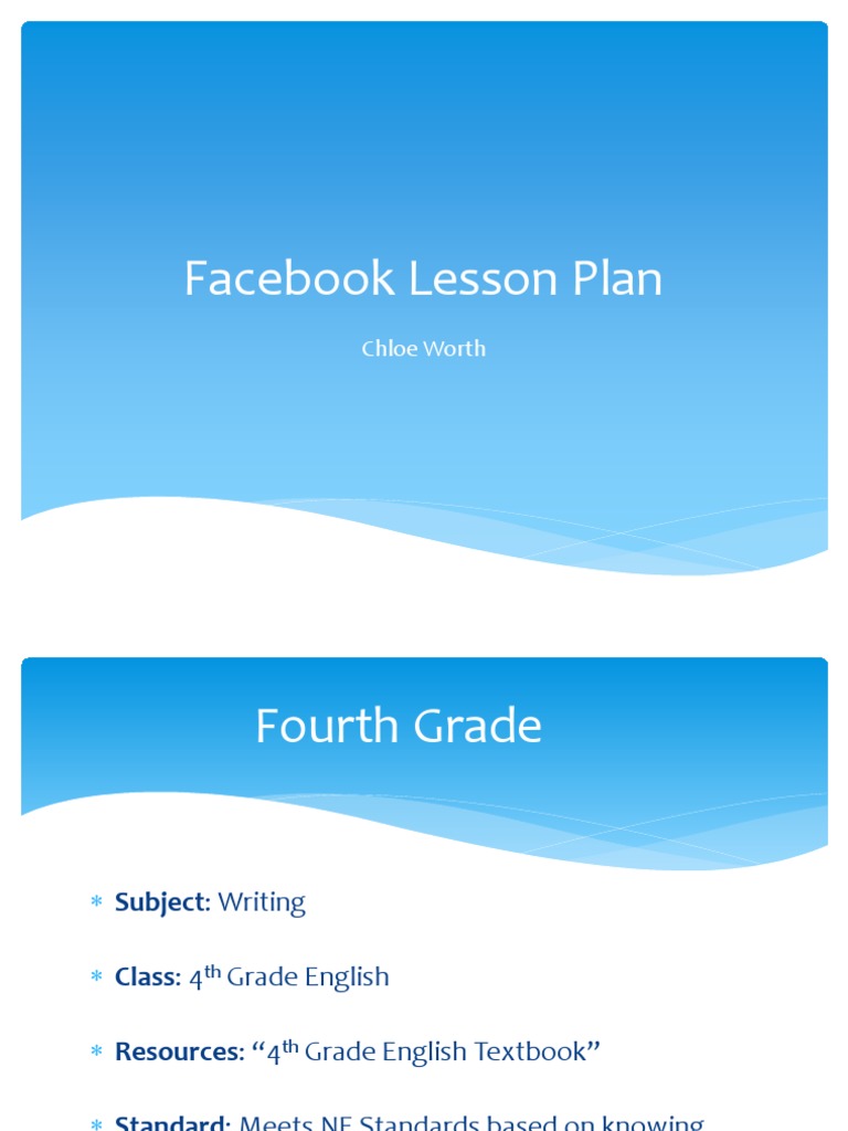 Facebook Lesson Plan | PDF | Poetry | Lesson Plan