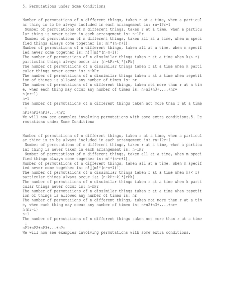 P&C | PDF | Permutation | Combinatorics