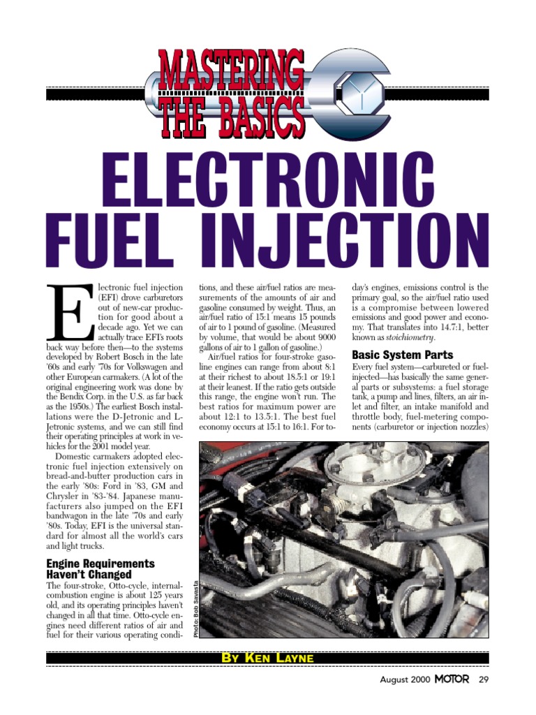 Electronic Fuel Injection: Basic System Parts | PDF | Fuel Injection ...