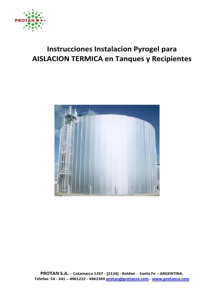 PROTAN Instrucciones Instalacion Pyrogel en Tanques y Recipientes | PDF ...