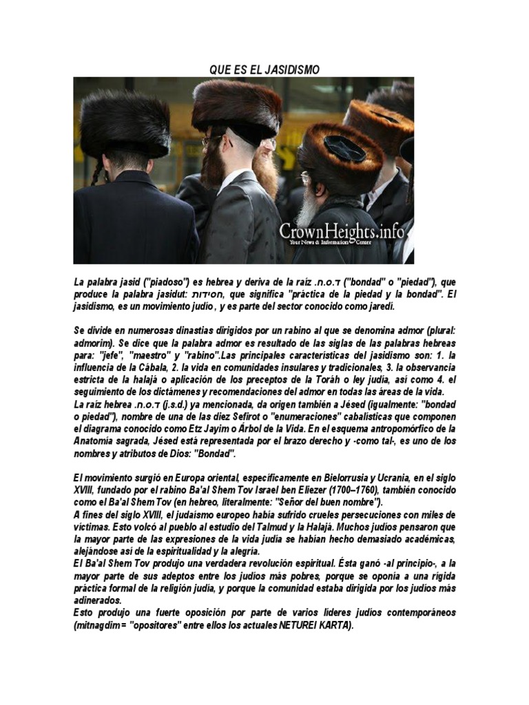 Que Es El Jasidismo | PDF | Judaísmo jasídico | Movimientos judíos