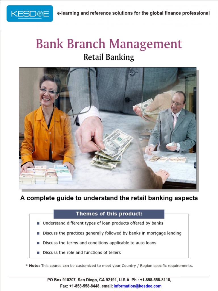 Bank Branch Management Retail Banking Pdf Credit Finance Asset Liability Management