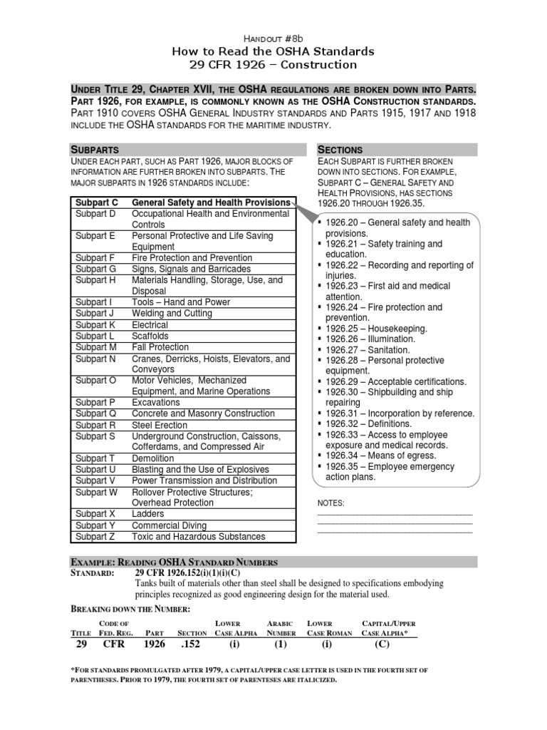 How To Read Osha Standards | PDF | Occupational Safety And Health ...