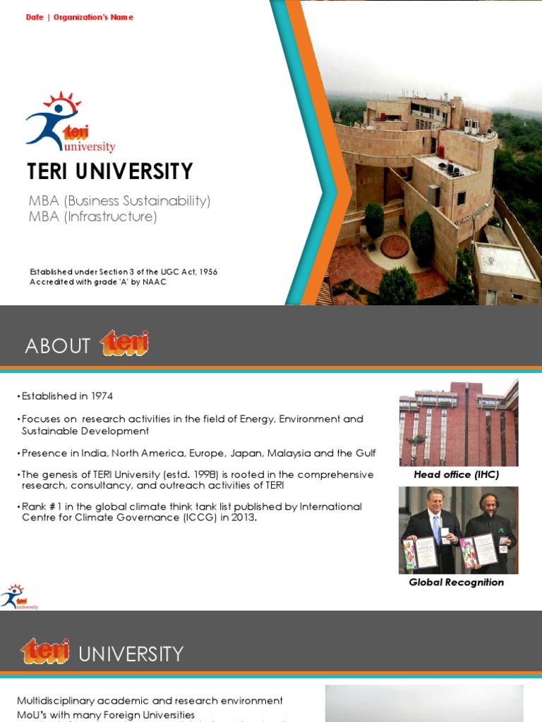 Presentation-TERI (University) MBA | PDF | Master Of Business ...