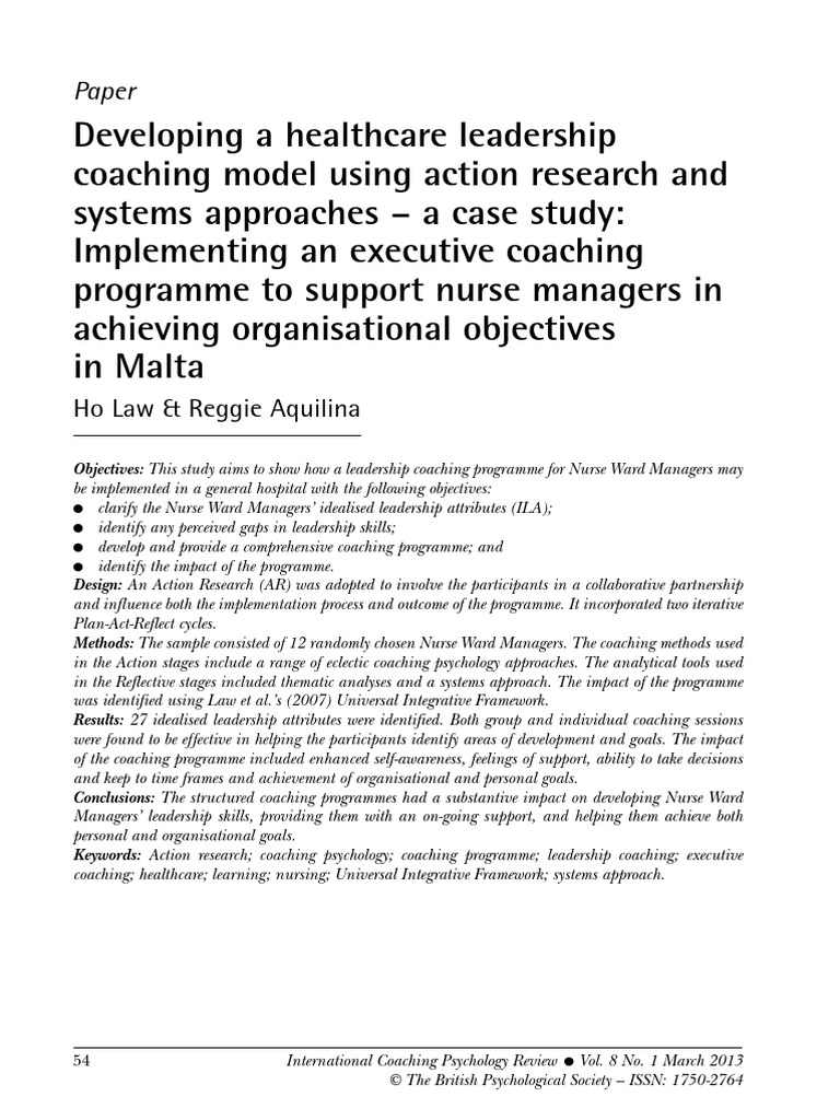 Implementing An Executive Coaching Programme | PDF | Leadership | Nursing