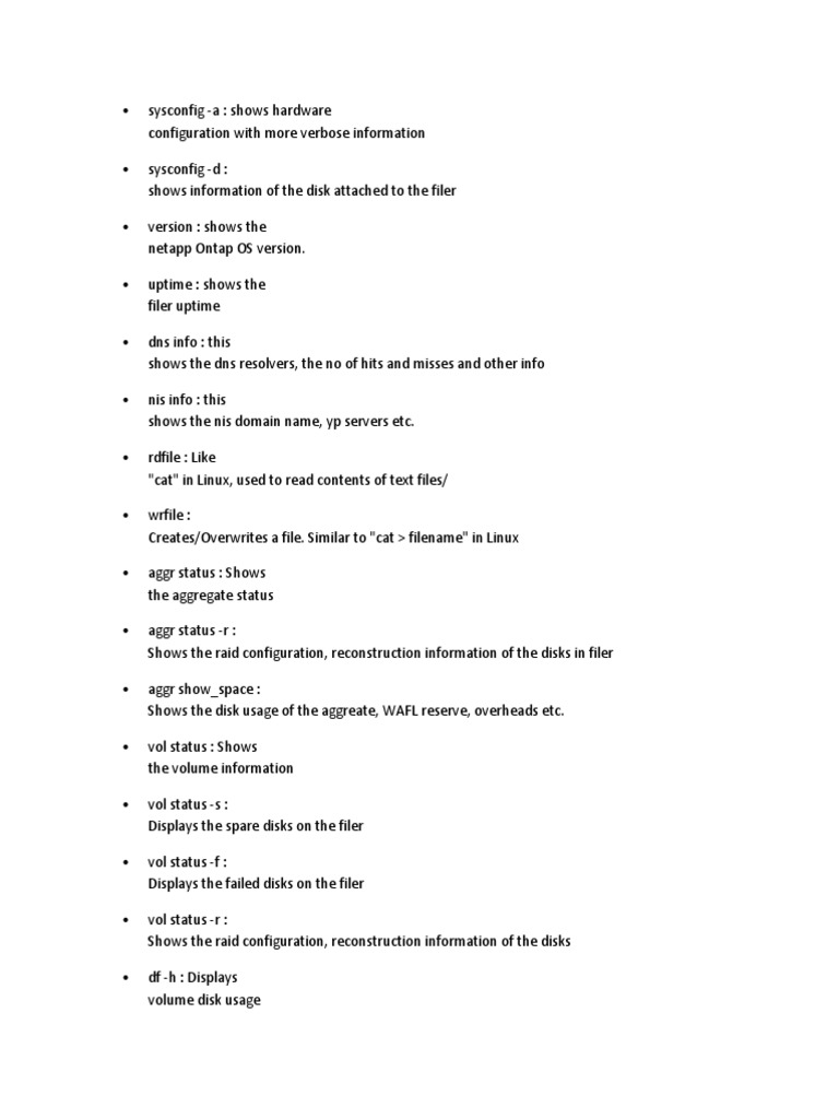 All Netapp Commands | PDF | Operating System Technology | Digital Technology