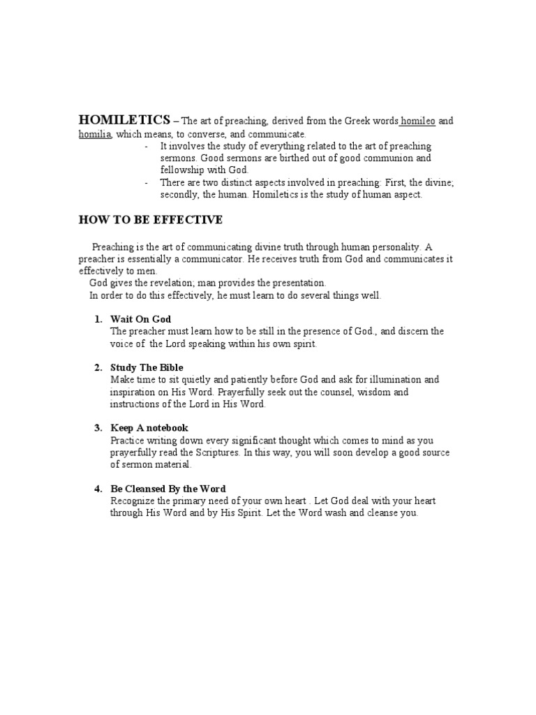 HOMILETICS | Homiletics | Sermon