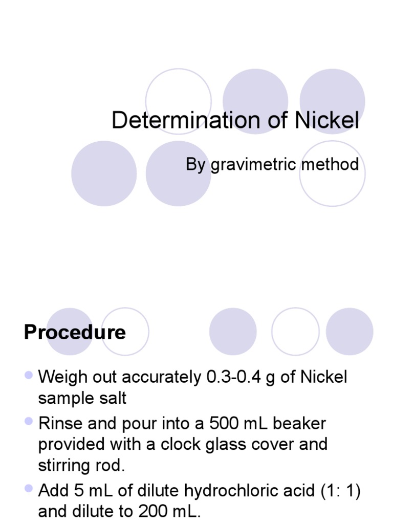 Determination of Nickel | PDF | Solubility | Ammonia