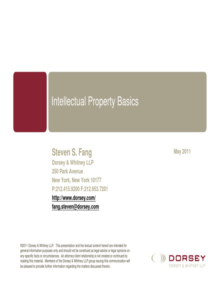 Intellectual Property Basics | PDF | Patent | Patent Application