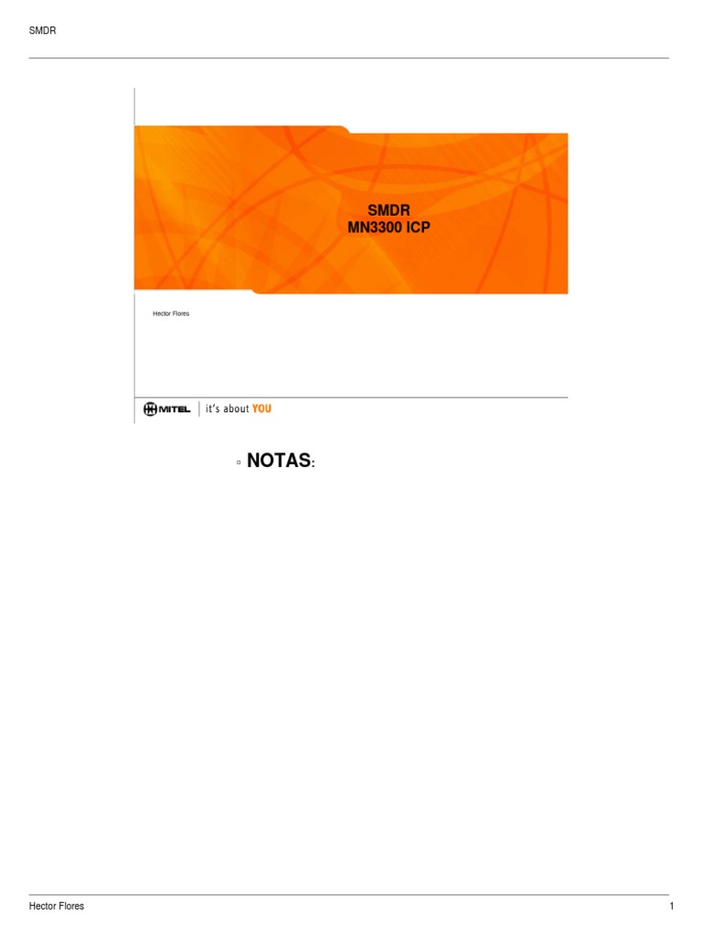 SMDR | PDF | Telephony | Telecommunications