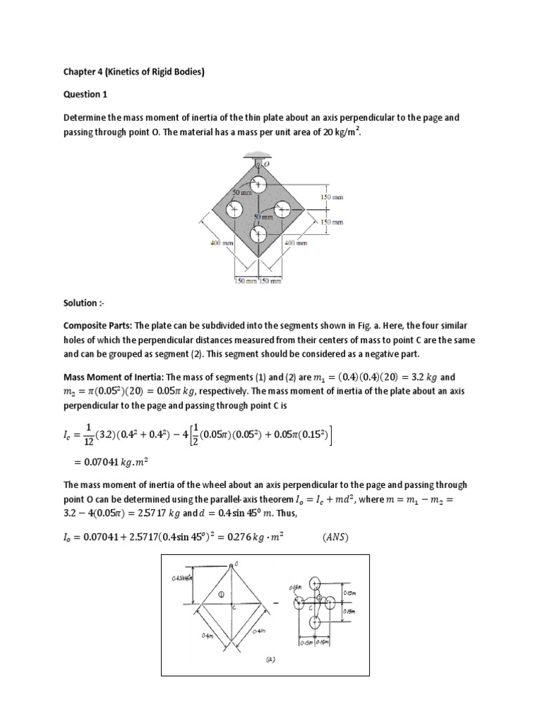 TUTORIAL+CHAPTER+4 Solution | PDF | Rotation Around A Fixed Axis | Mass