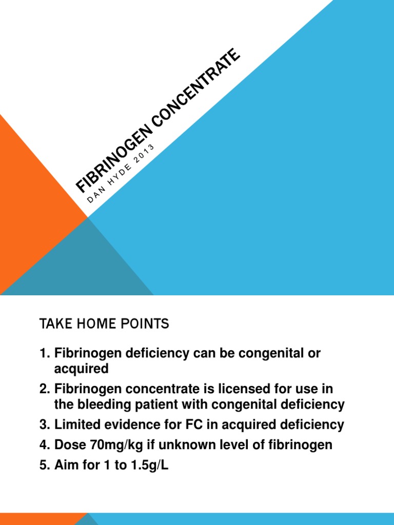 Fibrinogen-Concentrate- presentation | Blood Proteins | Blood