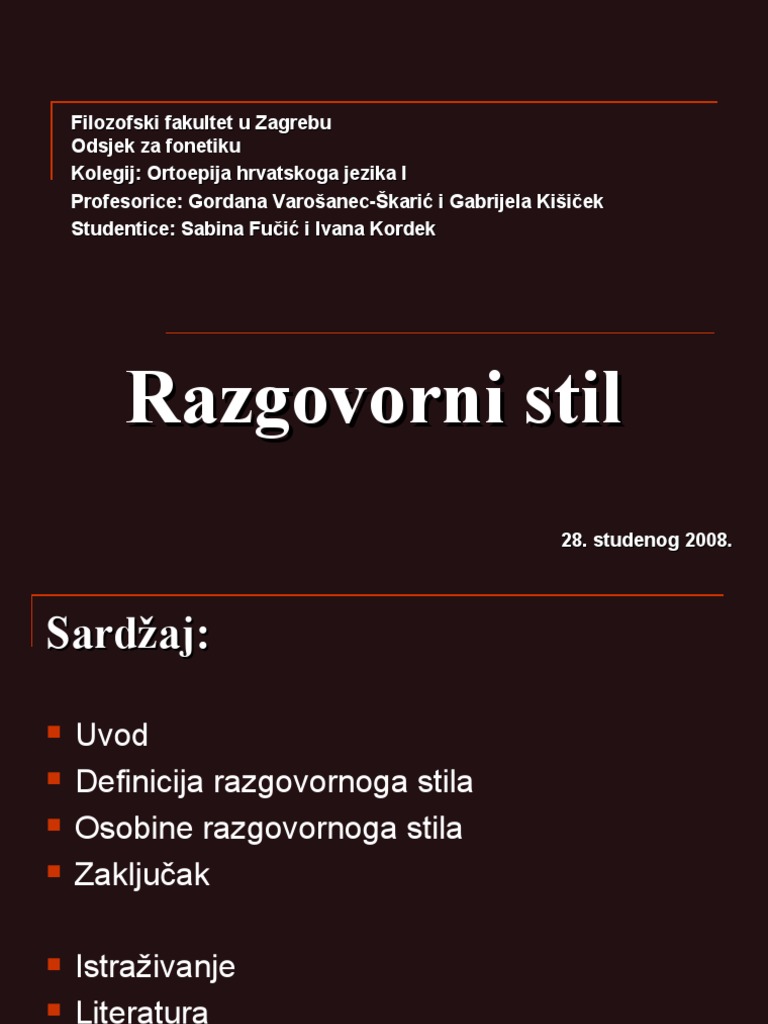 Razgovorni Stil | PDF