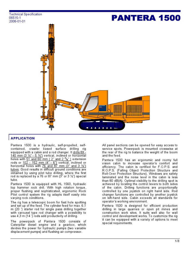 Tamrock Pantera 1500 | Drilling Rig | Drilling