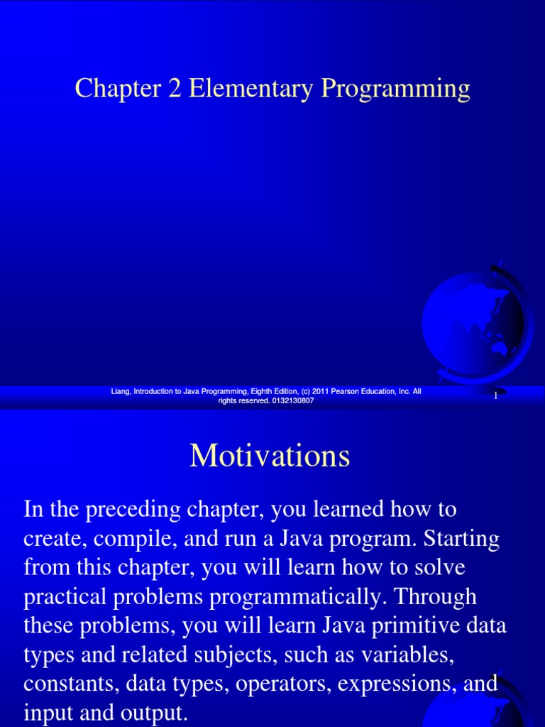 Chapter 2 Elementary Programming | PDF | C (Programming Language) | Data Type