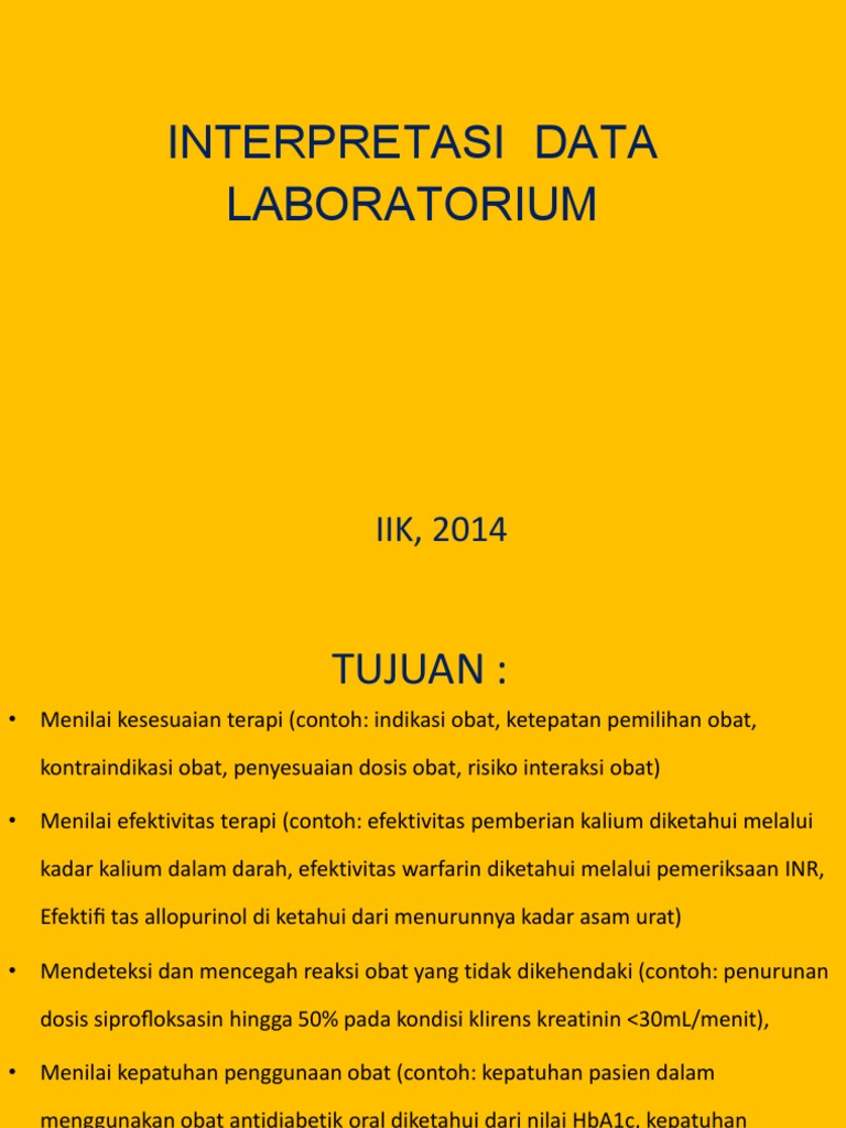 Interpretasi Hasil Laboratorium Medis | PDF