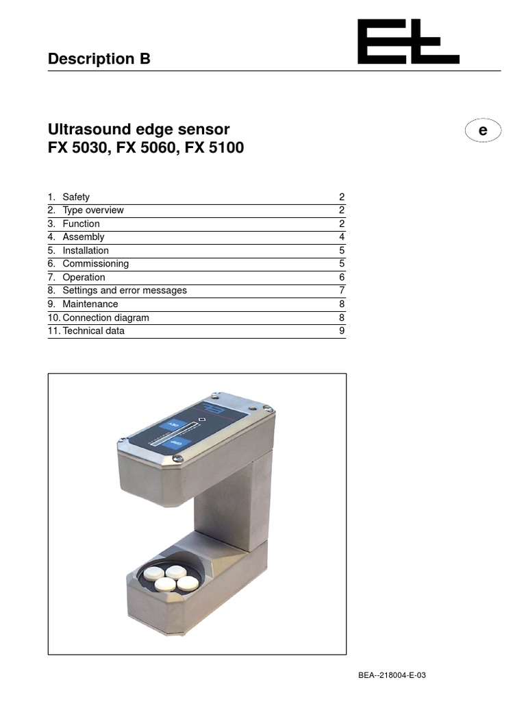 E&L fx5030 Manual | PDF | Sensor | Light Emitting Diode