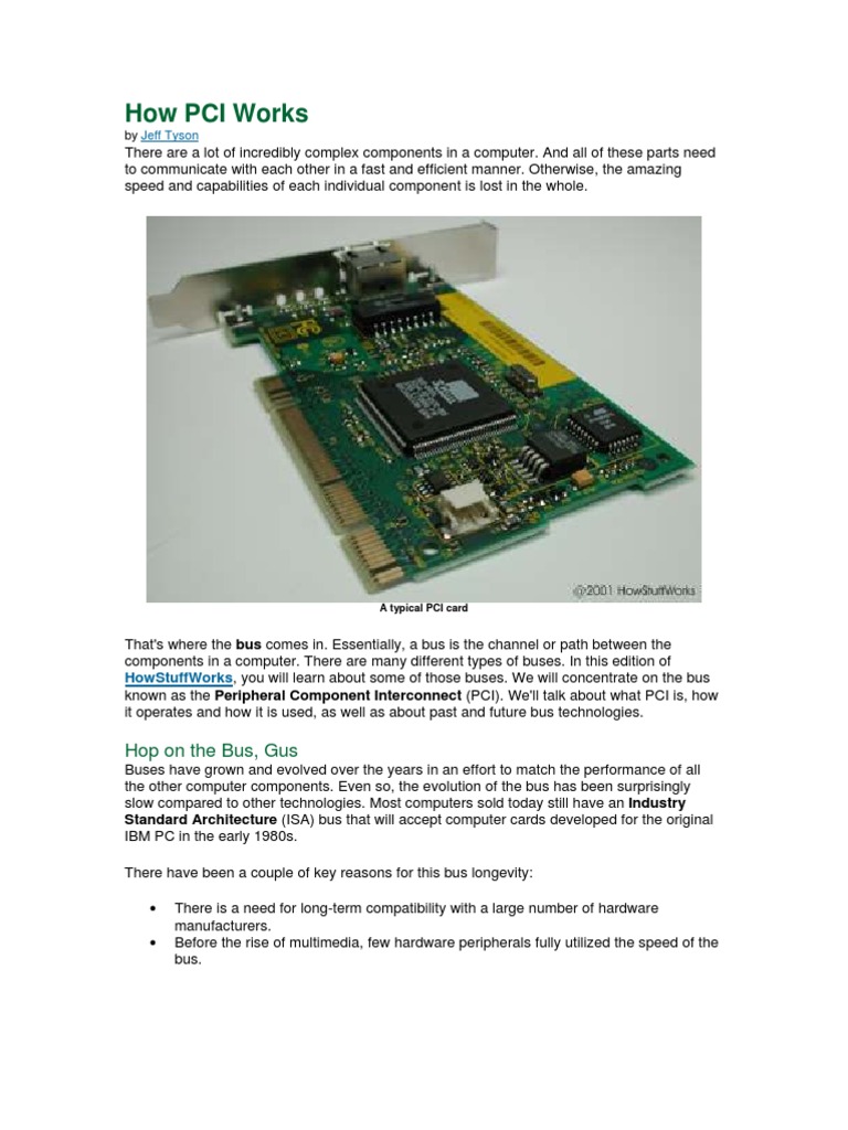 How PCI Works: Hop On The Bus, Gus | PDF | Computers