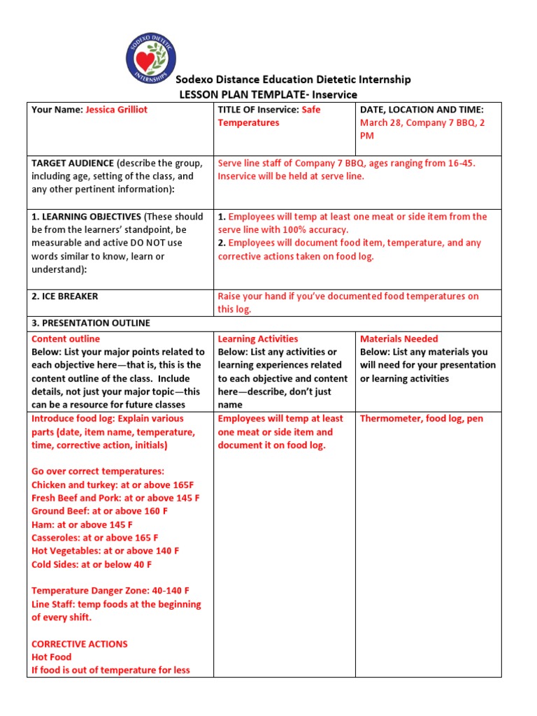 Jessica G Inservice Lesson Plan Template | PDF | Lesson Plan ...