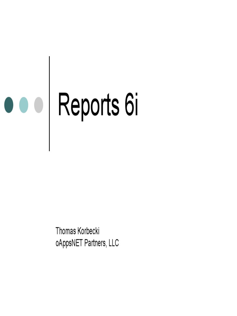 Oracle Reports 6i Press - Release | PDF | Page Layout | Parameter (Computer Programming)
