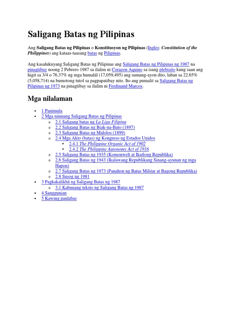 Saligang Batas NG Pilipinas | PDF