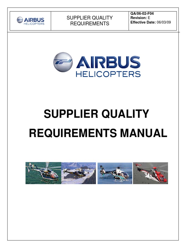 Airbus Helicopter Supplier Quality Requirements Reve Jun3 2009 | Quality Assurance ...