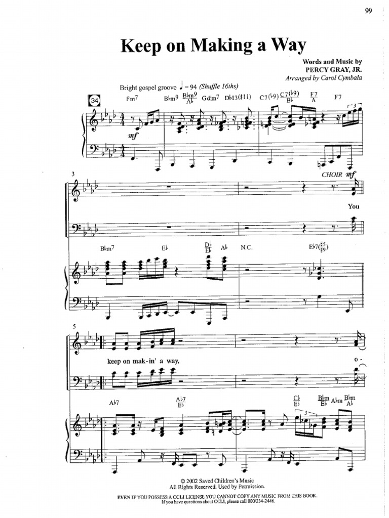 Brooklyn Tabernacle Choir - Keep On Making A Way | PDF
