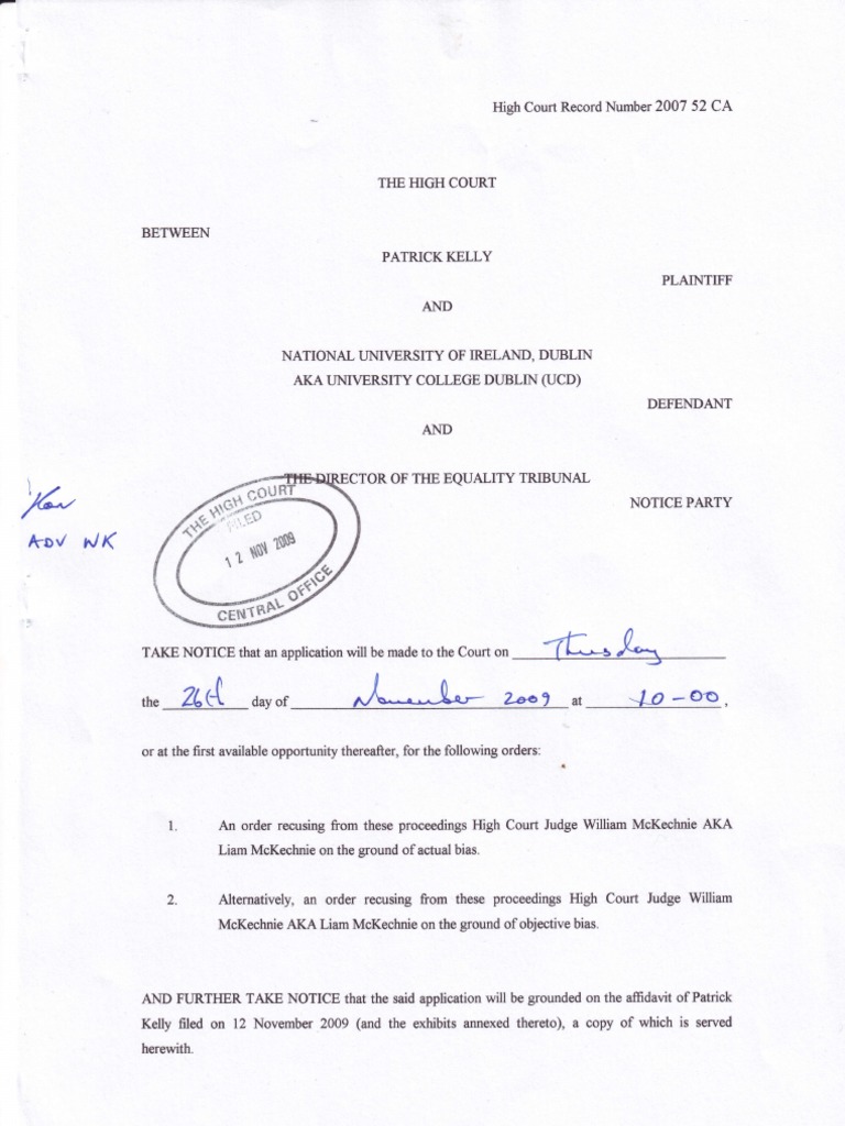 High Court Recusal Motion Notice | PDF | Government Institutions | Courts