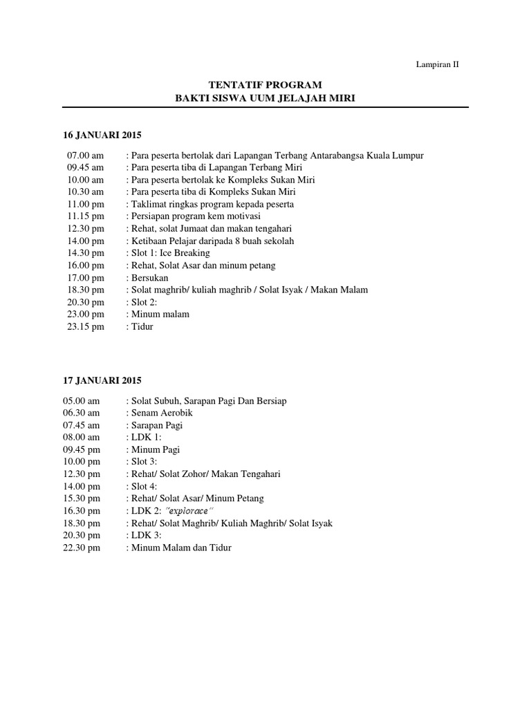 Tentatif Program | PDF