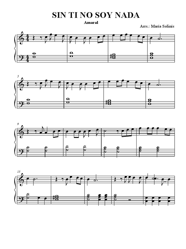 Sin Ti No Soy Nada (Amaral), Finale-2008a | PDF