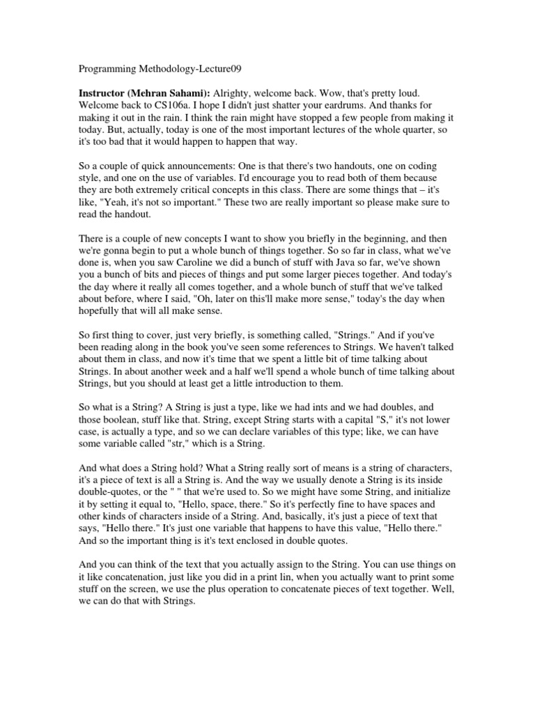 Instructor (Mehran Sahami) : Alrighty, Welcome Back. Wow, That's Pretty ...