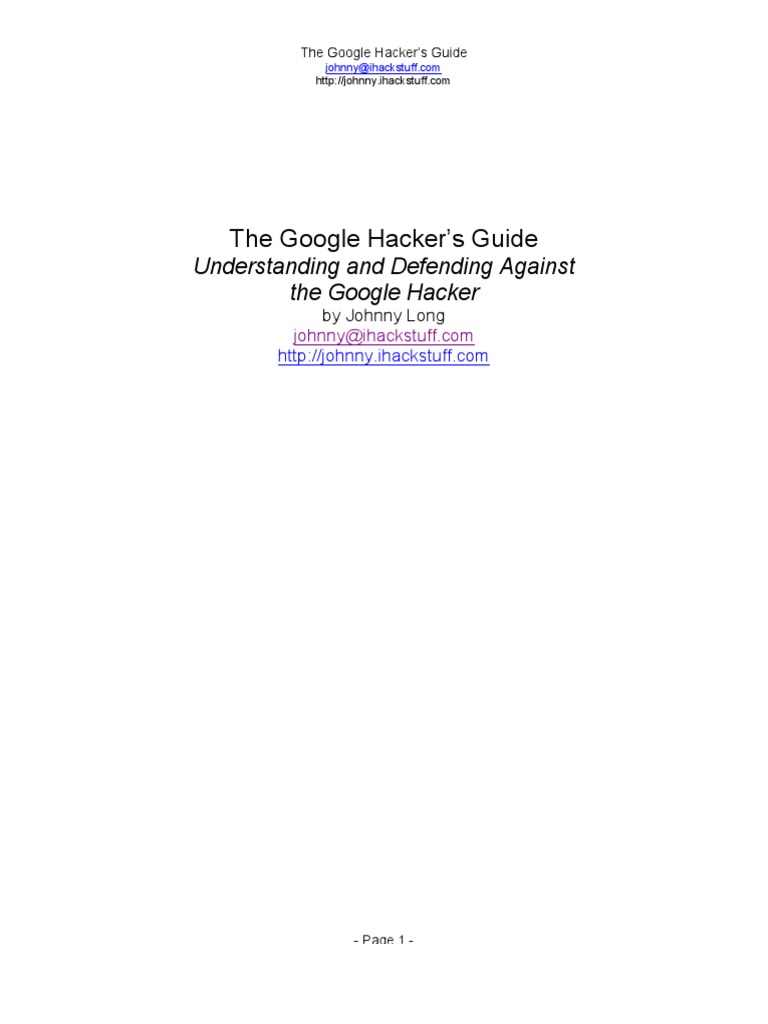 The Google Hacker's Guide | PDF | Business
