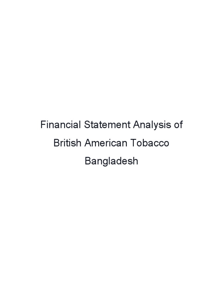 Financial Statement Analysis of British American Tobacco Bangladesh ...
