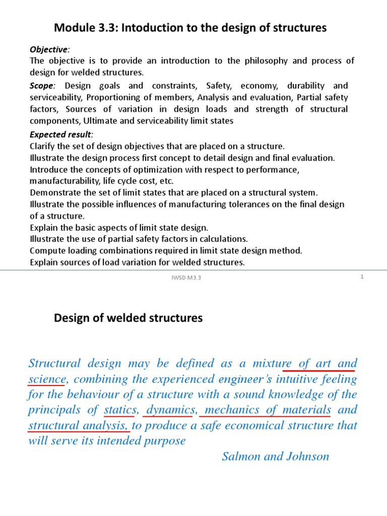 IWSD M3 - 3 - Introduction To The Design of Structures | PDF | Buckling ...