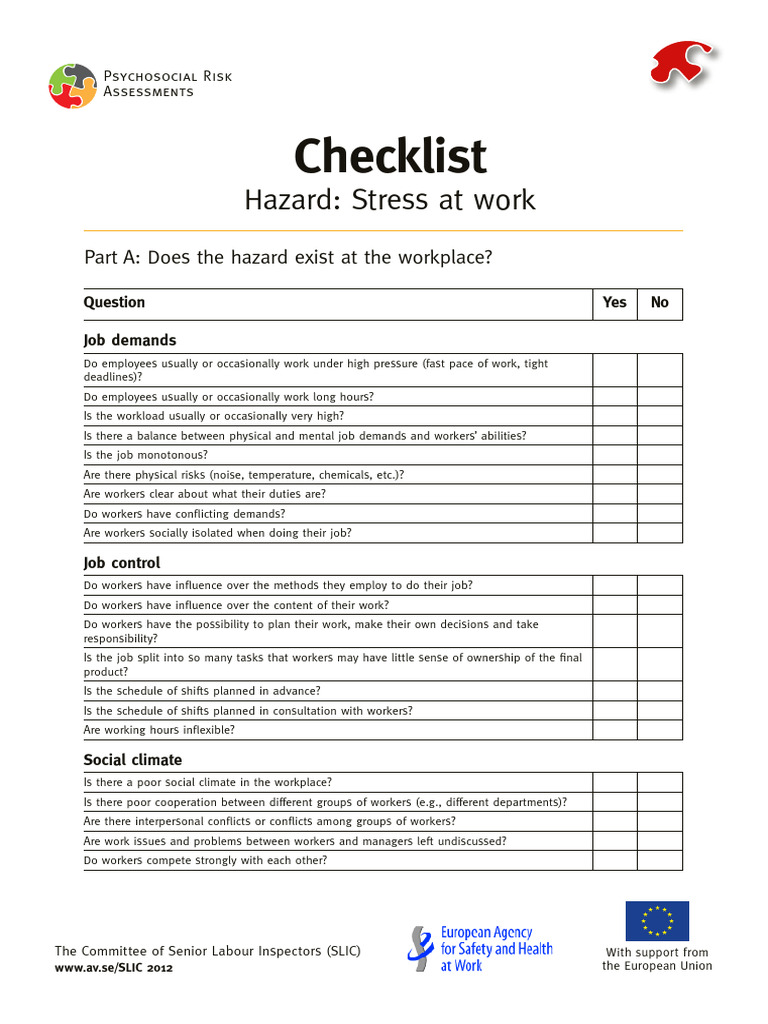 Stress Management Checklist Stress Management: Definition, Techniques,
