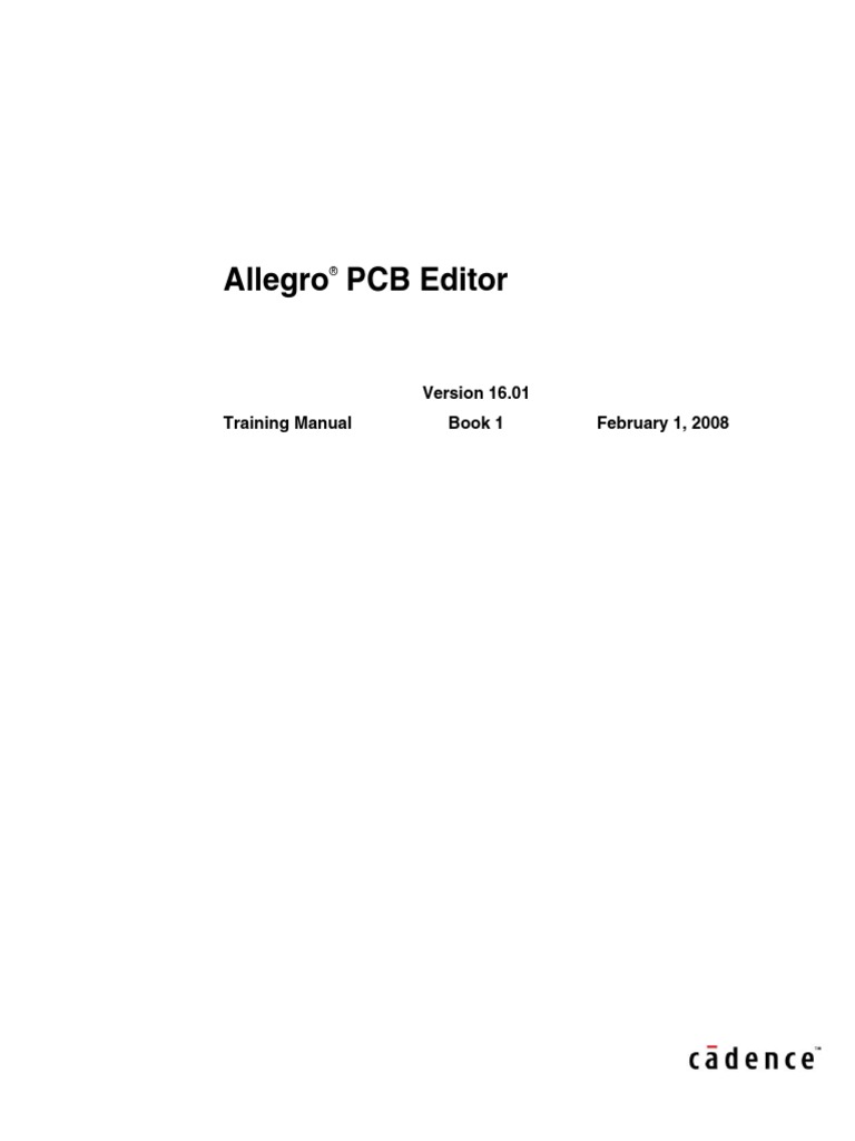 Allegro PCB Editor Training Manual 1 | PDF | Printed Circuit Board ...