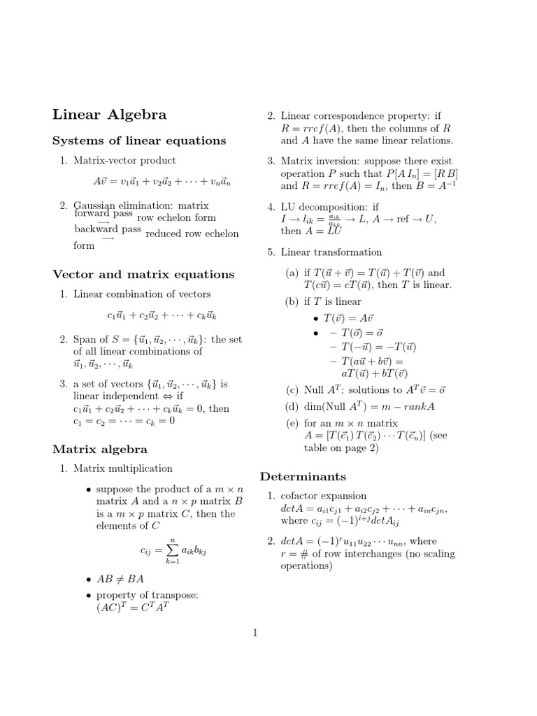 Linear Algebra: Systems of Linear Equations | PDF | Eigenvalues And ...