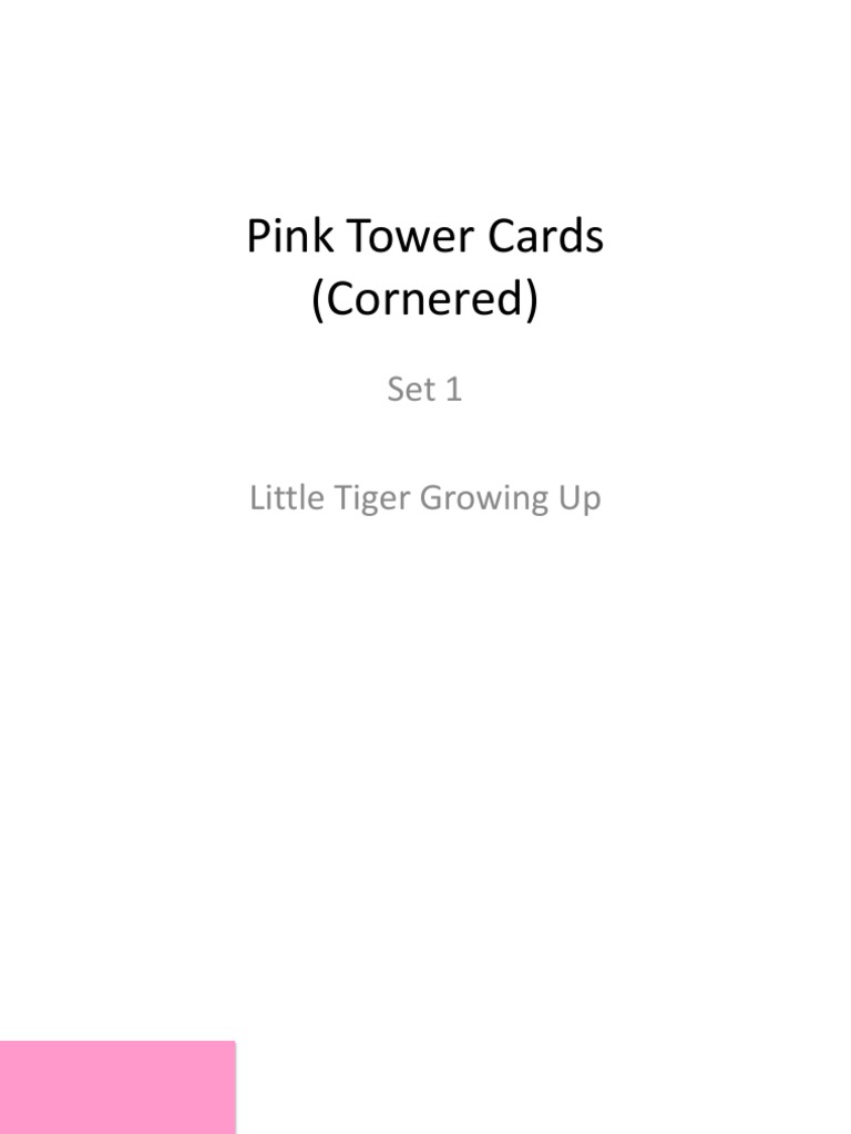 Pink Tower Cards 1 | PDF